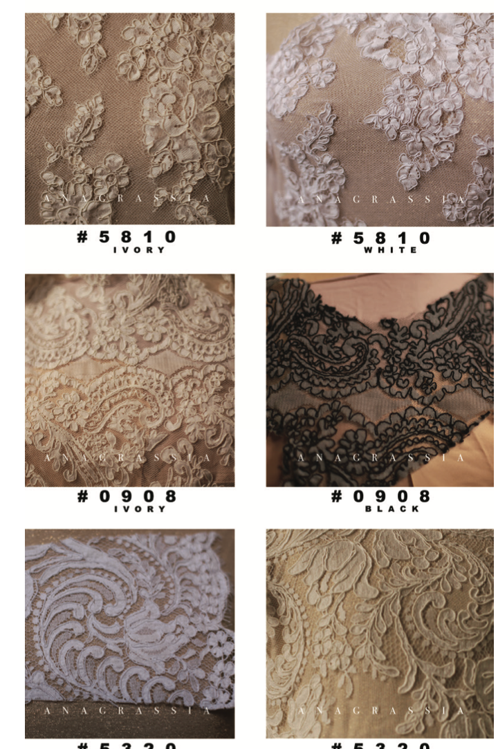 Alençon Lace Swatch – Color Sample for Bridal Orders – A N A G R A S S I A