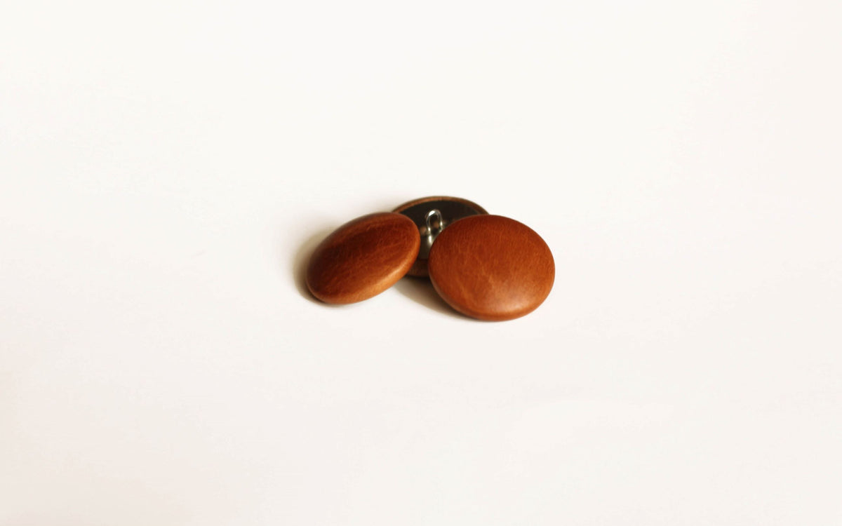 Honey Brown Leather Buttons (Quantity 3) – A N A G R A S S I A